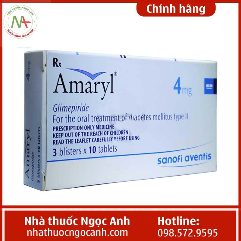 Thuốc Amaryl 4mg là thuốc gì, có tác dụng gì, giá bao nhiêu, mua ở đâu