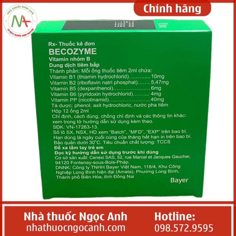 Thuốc Becozyme Inj 2ml có tác dụng gì, giá bao nhiêu, mua ở đâu?
