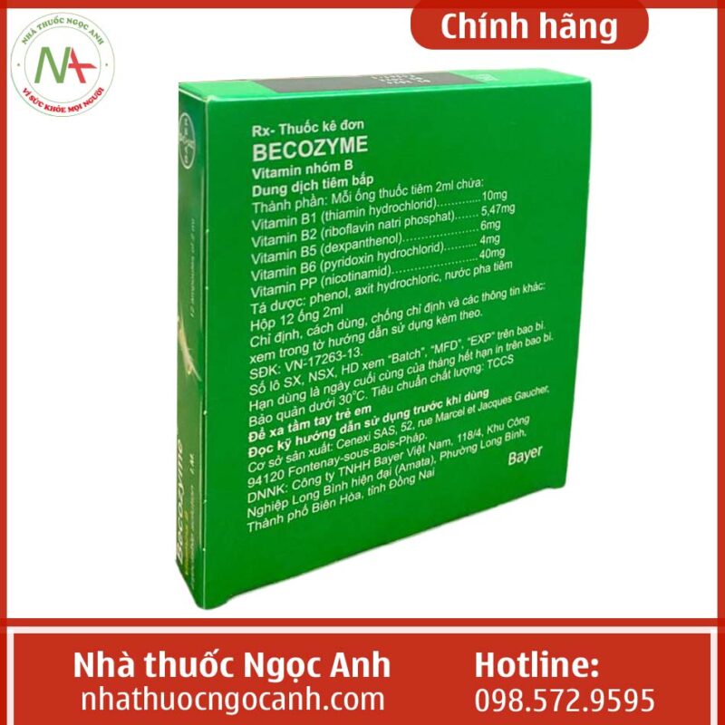 Thuốc Becozyme Inj 2ml có tác dụng gì, giá bao nhiêu, mua ở đâu?