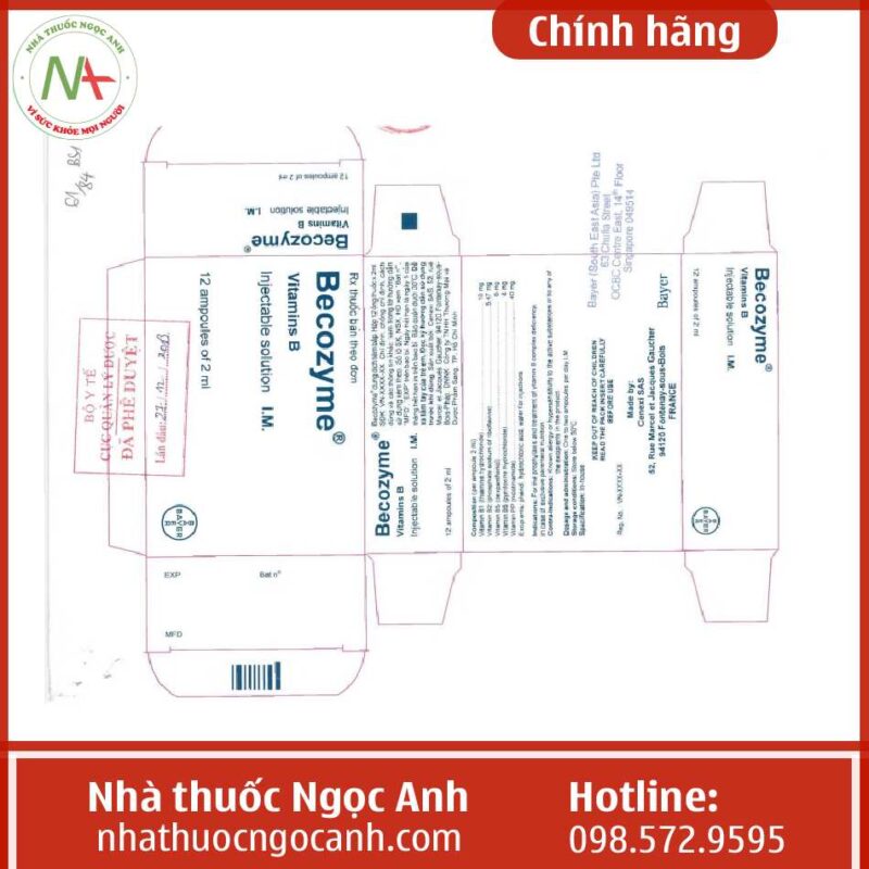 Thuốc Becozyme Inj 2ml giá bao nhiêu, mua ở đâu, có tác dụng gì?