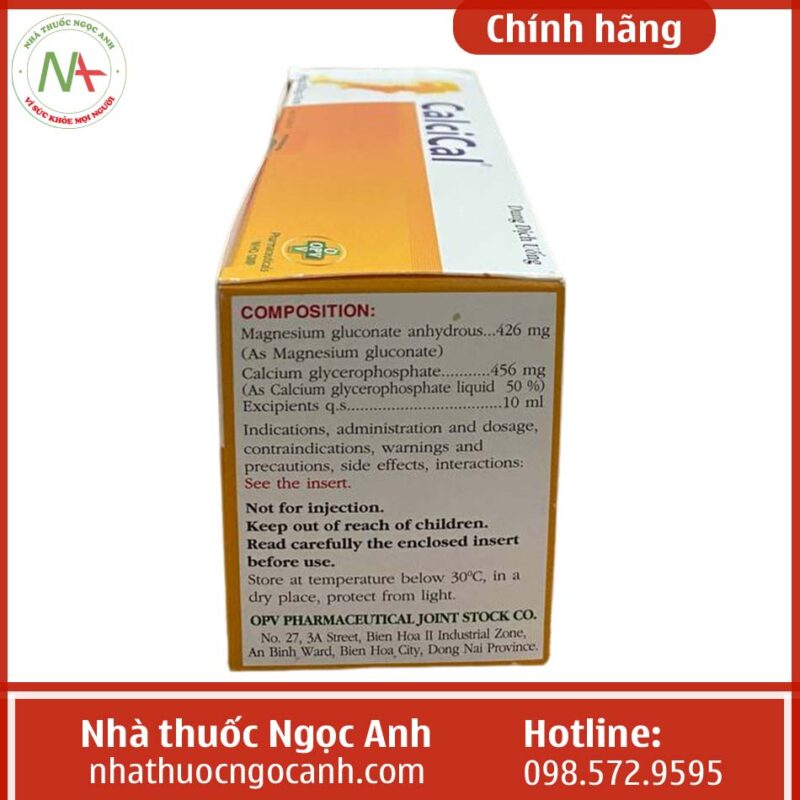 Thuốc Calcical ống 10ml là thuốc gì, tác dụng gì, giá bao nhiêu, mua ở đâu?