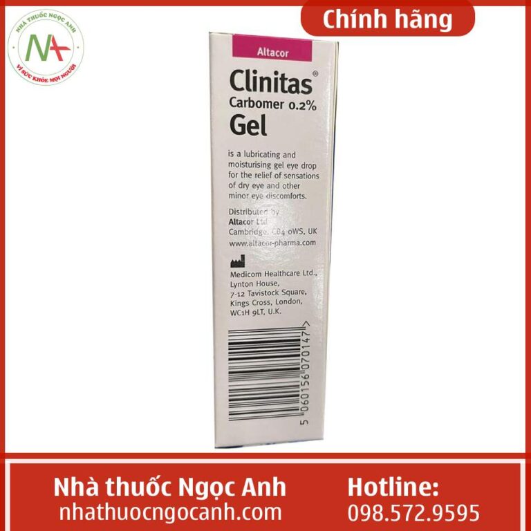 Thuốc tra mắt Clinitas gel 0.2% có tốt không, giá bao nhiêu, mua ở đâu