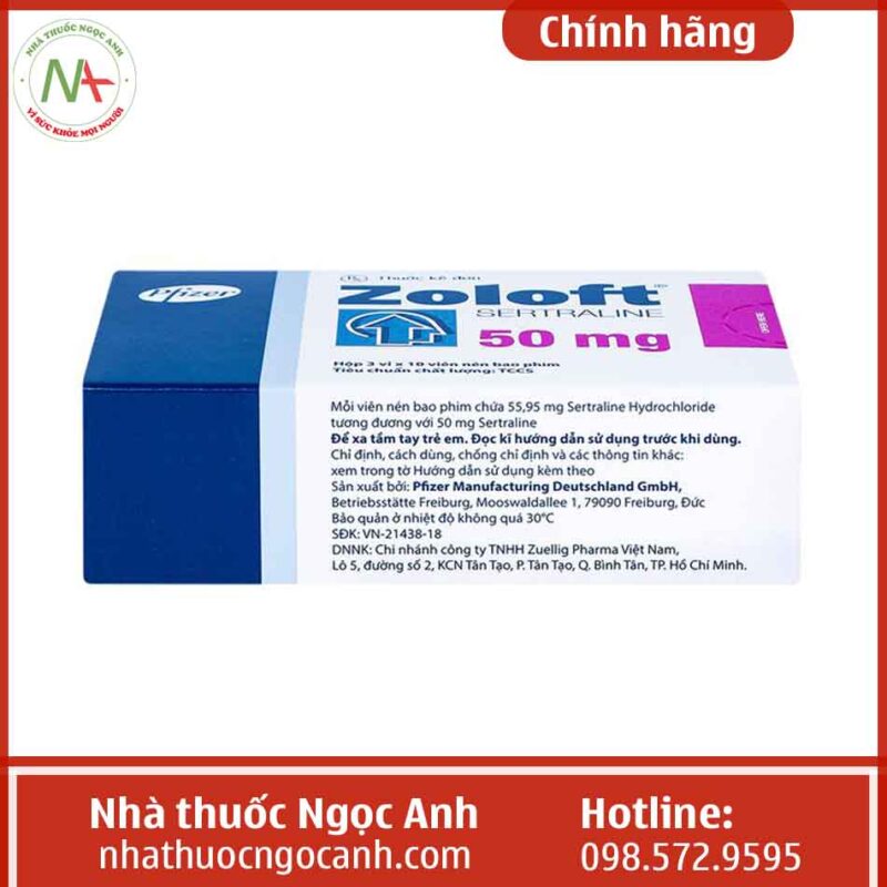 Thuốc Zoloft 50mg là thuốc gì, tác dụng phụ, giá bao nhiêu, mua ở đâu