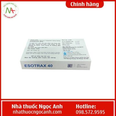 Esotrax 40 là thuốc gì, mua ở đâu, giá bao nhiêu, tác dụng gì?