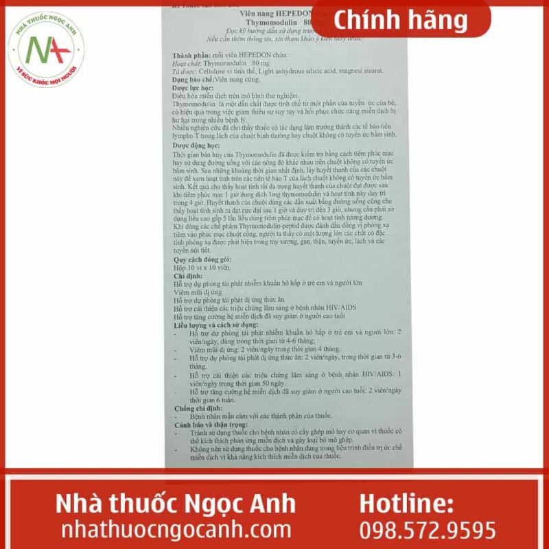 [CHÍNH HÃNG] Hepedon là thuốc gì? Có tác dụng gì, giá bao nhiêu?