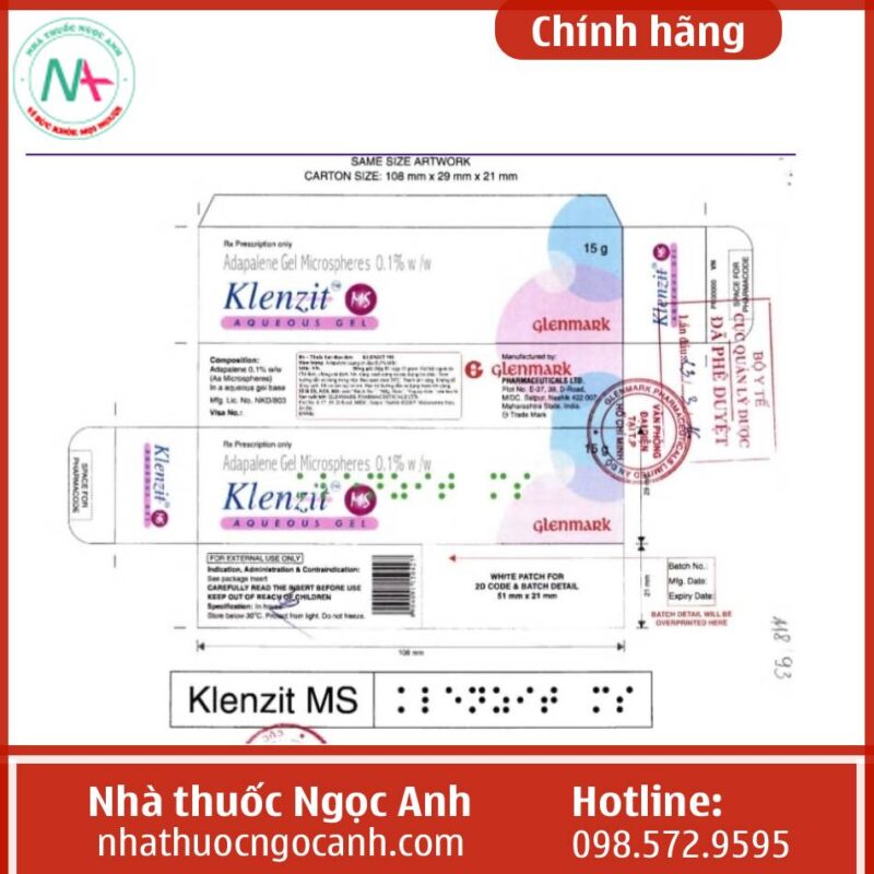 Thuốc Klenzit MS có trị thâm không, giá bao nhiêu tiền, mua ở đâu?