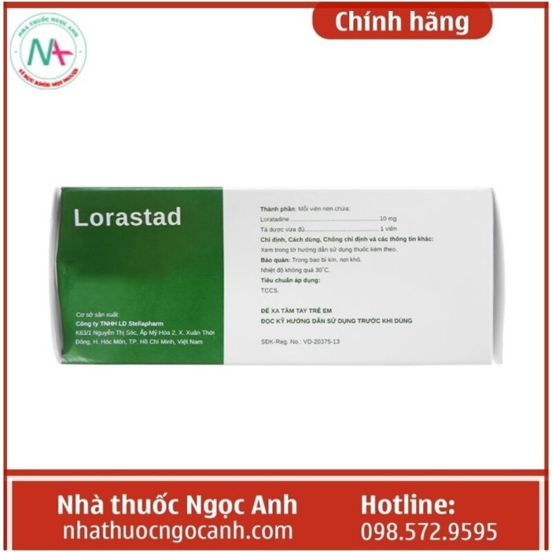 Thuốc Lorastad 10 Tab 10mg là thuốc gì, giá bao nhiêu, mua ở đâu
