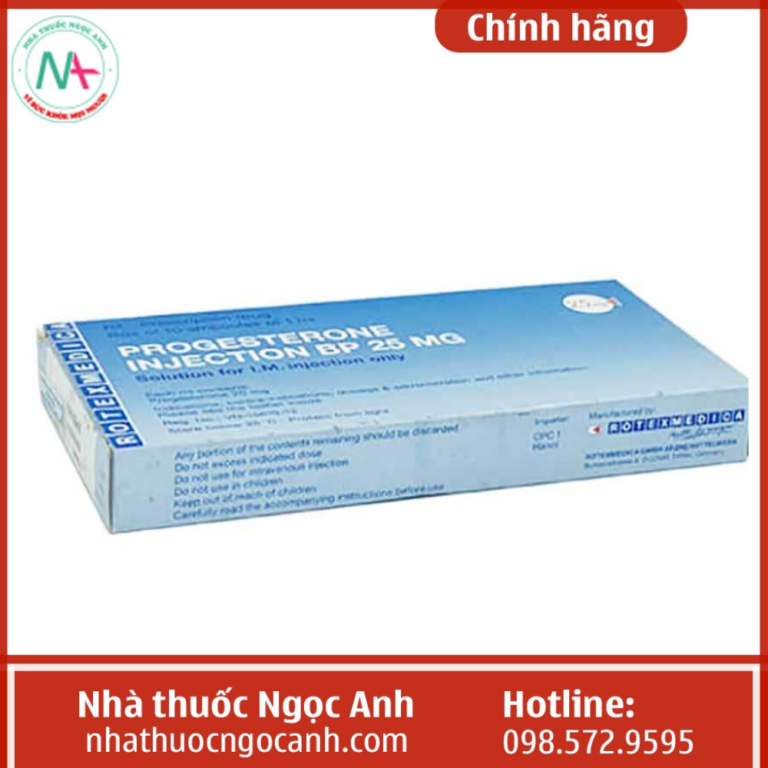 Thuốc tiêm bắp Progesterone Injection BP 25mg giá bao nhiêu, mua ở đâu