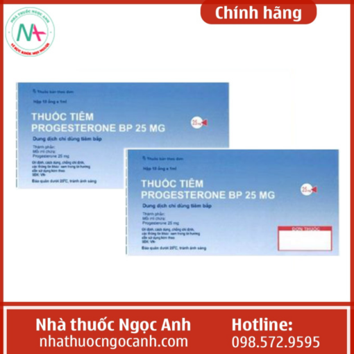 Thuốc tiêm bắp Progesterone Injection BP 25mg giá bao nhiêu, mua ở đâu