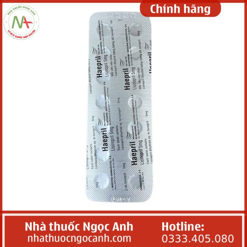 Thuốc Haepril 5mg là thuốc gì, có tác dụng gì, giá bao nhiêu, mua ở đâu?