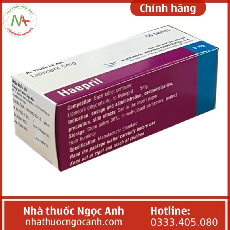 Thuốc Haepril 5mg là thuốc gì, có tác dụng gì, giá bao nhiêu, mua ở đâu?