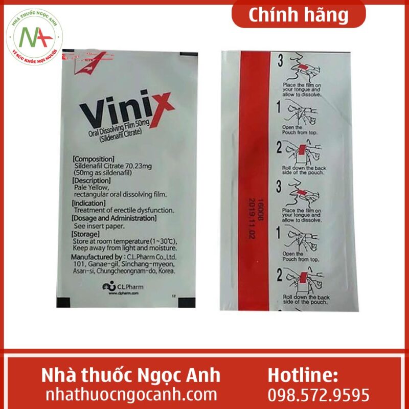 Tem ngậm Vinix 50mg Korea là thuốc gì, giá bao nhiêu, mua ở đâu