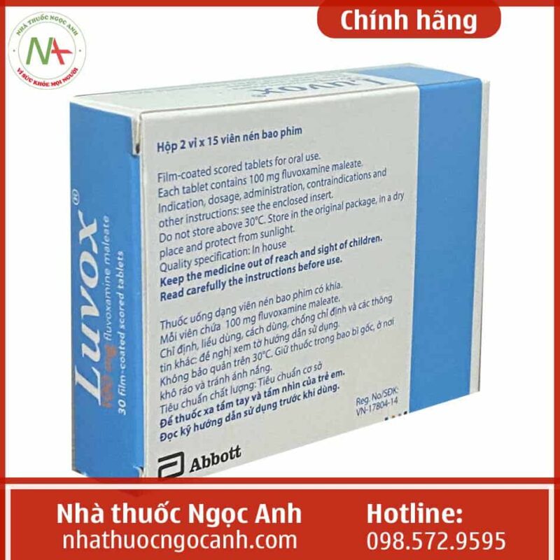 Thuốc Luvox 100mg Abbott là thuốc gì, giá bao nhiêu, mua ở đâu?