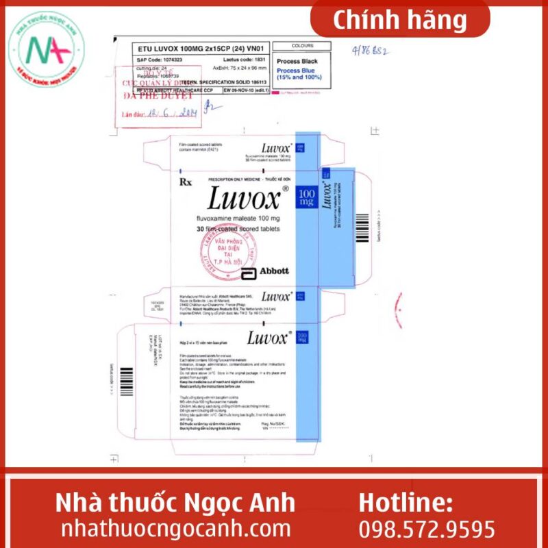 Thuốc Luvox 100mg Abbott là thuốc gì, giá bao nhiêu, mua ở đâu?