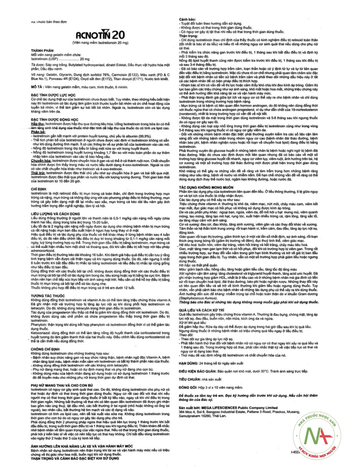 Thuốc Acnotin 20 uống bao lâu thì hết mụn, giá bao nhiêu, mua ở đâu?