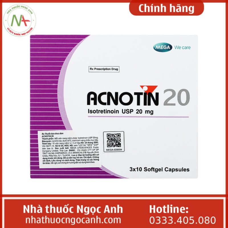 Thuốc Acnotin 20 uống bao lâu thì hết mụn, giá bao nhiêu, mua ở đâu?