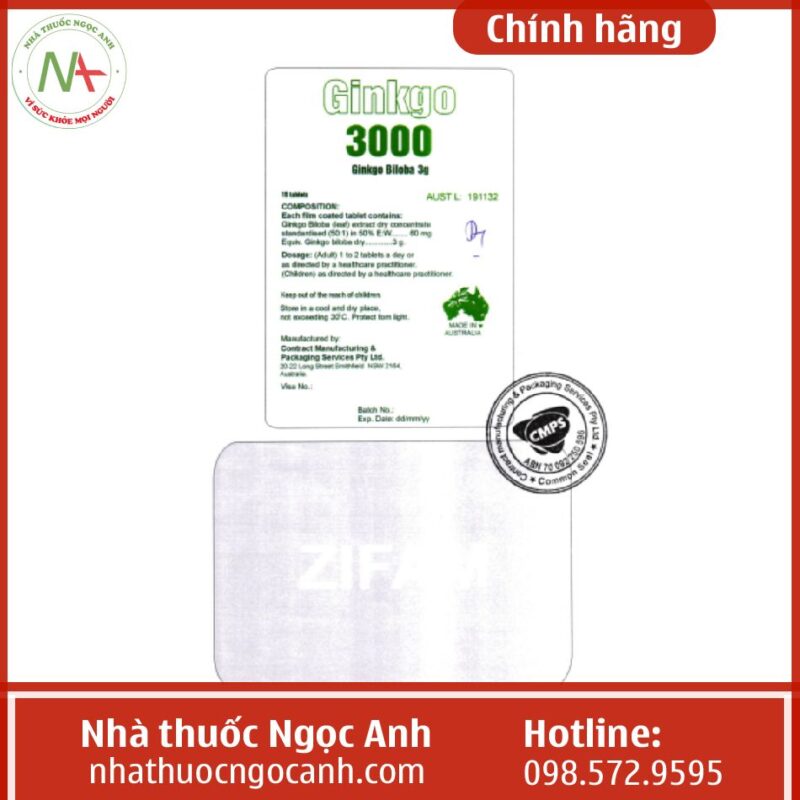 Thuốc Ginkgo 3000 có tác dụng gì, cách sử dụng, giá bao nhiêu, mua ở đâu