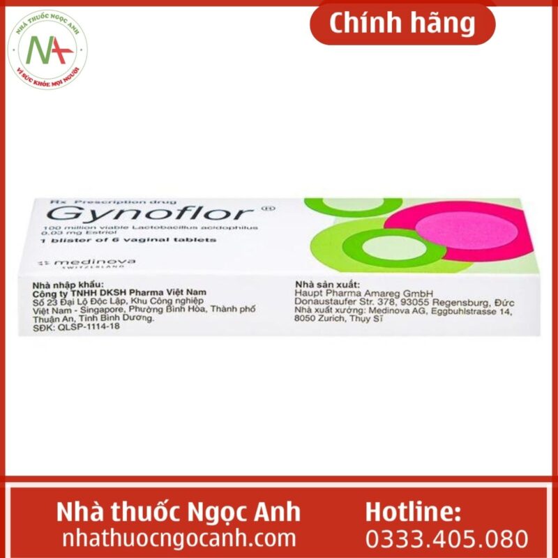 Thuốc Gynoflor (viên đặt) cách dùng, giá bao nhiêu tiền, mua ở đâu