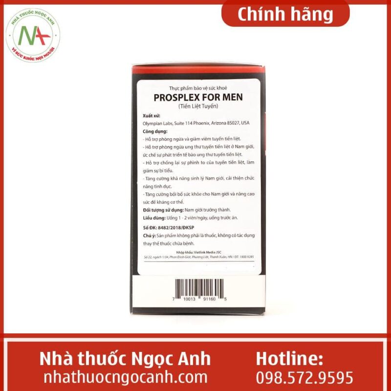 Thuốc Prosplex For Men có tác dụng gì, giá bao nhiêu, mua ở đâu?