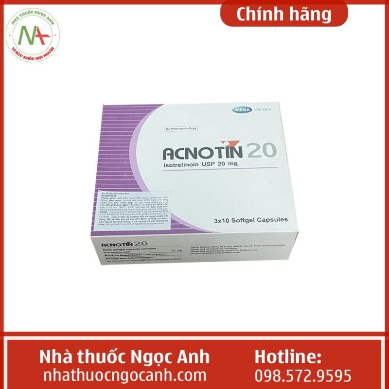 [CHÍNH HÃNG] Thuốc Acnotin 20mg: Công dụng, liều dùng, giá bán