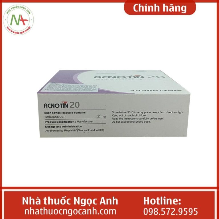 [CHÍNH HÃNG] Thuốc Acnotin 20mg: Công dụng, liều dùng, giá bán