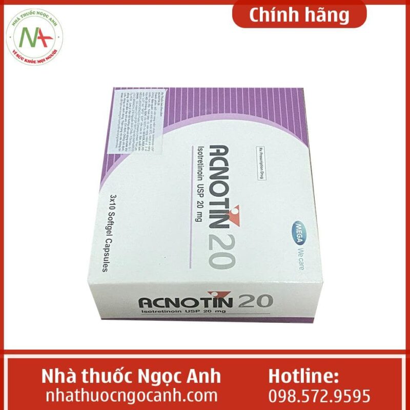 [CHÍNH HÃNG] Thuốc Acnotin 20mg: Công dụng, liều dùng, giá bán