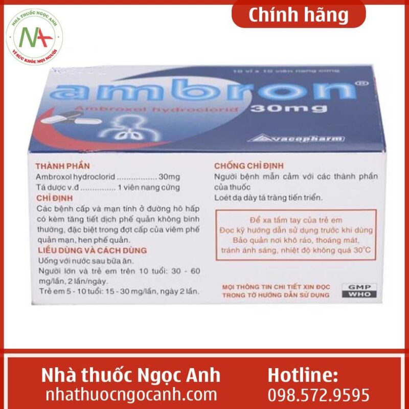 Thuốc Ambron 30mg (viên nang) là thuốc gì, giá bao nhiêu, mua ở đâu