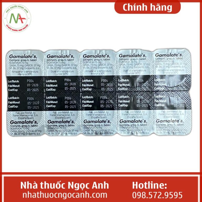 Thuốc Gamalate B6 dạng hộp 20 viên là thuốc điều trị bệnh gì, giá bao ...