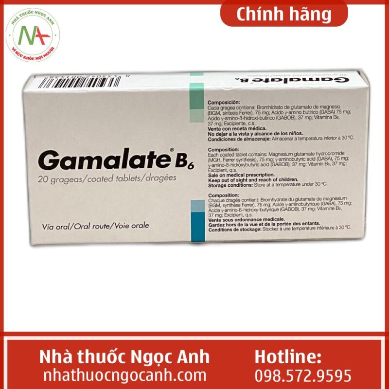 Thuốc Gamalate B6 dạng hộp 20 viên là thuốc điều trị bệnh gì, giá bao ...