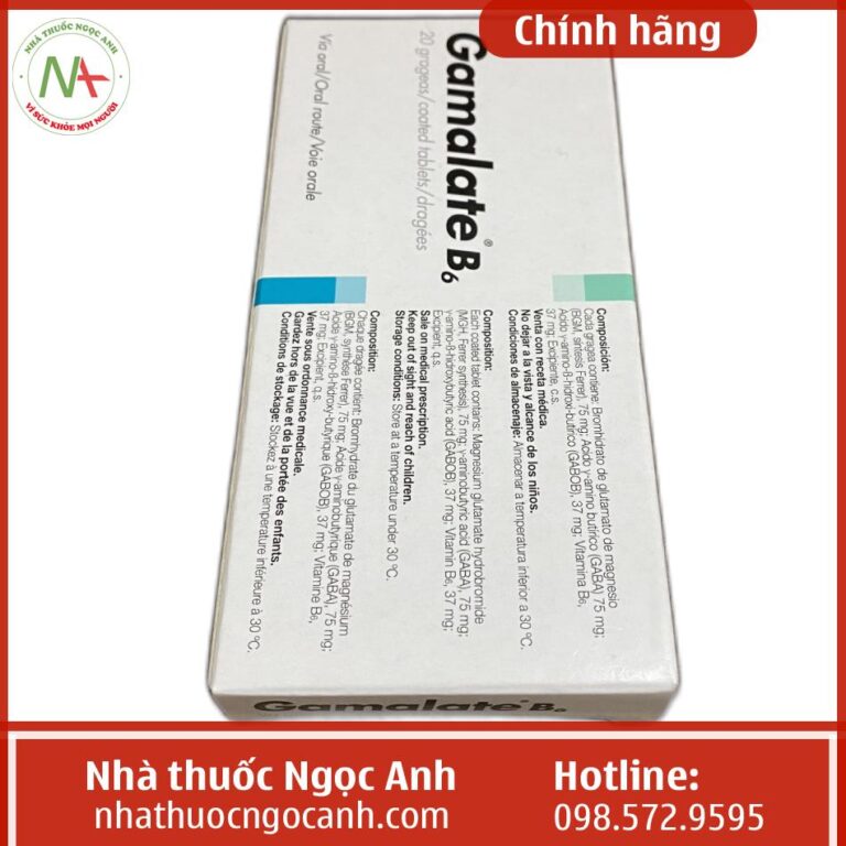 Thuốc Gamalate B6 dạng hộp 20 viên là thuốc điều trị bệnh gì, giá bao ...