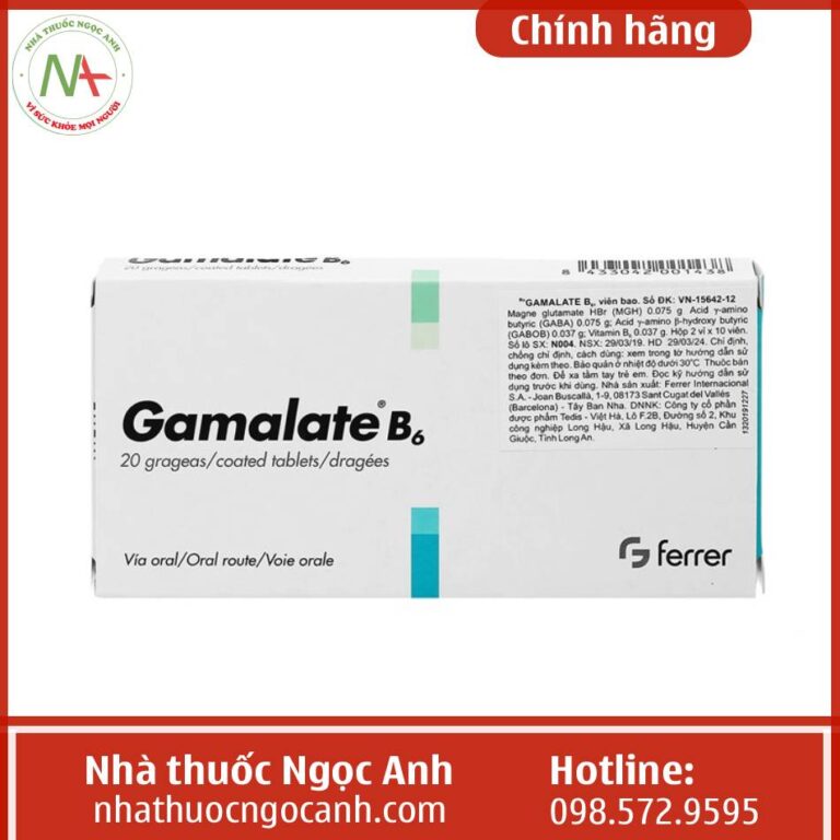 Thuốc Gamalate B6 dạng hộp 20 viên là thuốc điều trị bệnh gì, giá bao ...