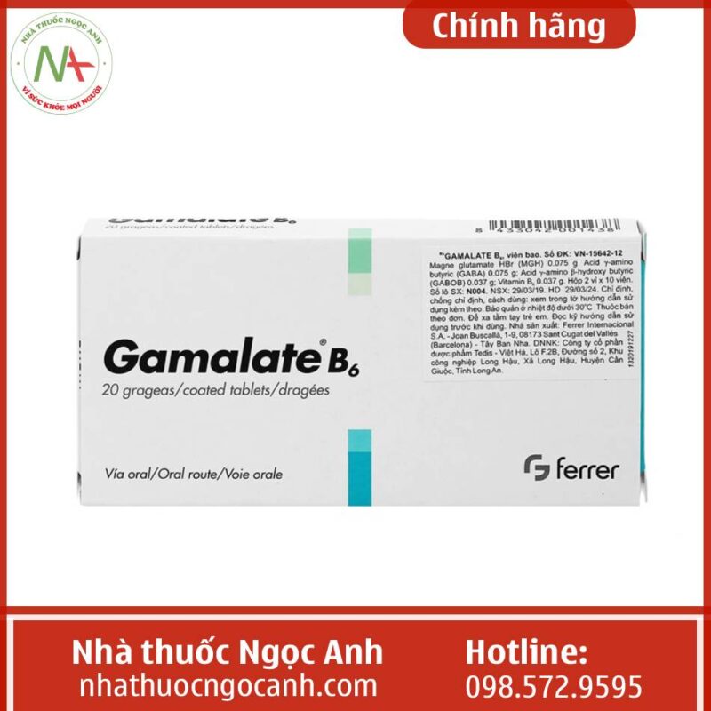 Thuốc Gamalate B6 dạng hộp 20 viên là thuốc điều trị bệnh gì, giá bao ...