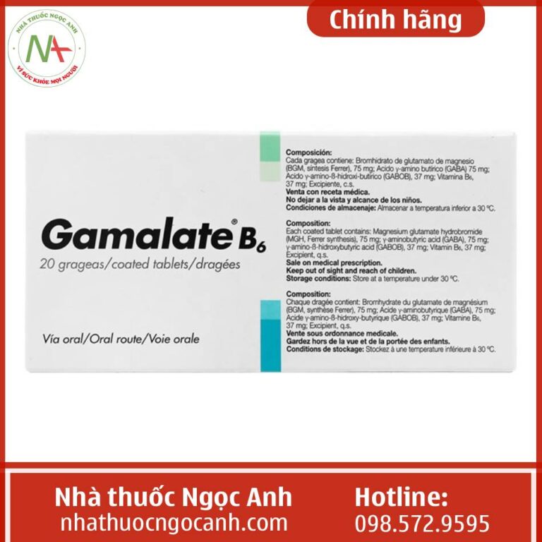 Thuốc Gamalate B6 dạng hộp 20 viên là thuốc điều trị bệnh gì, giá bao ...