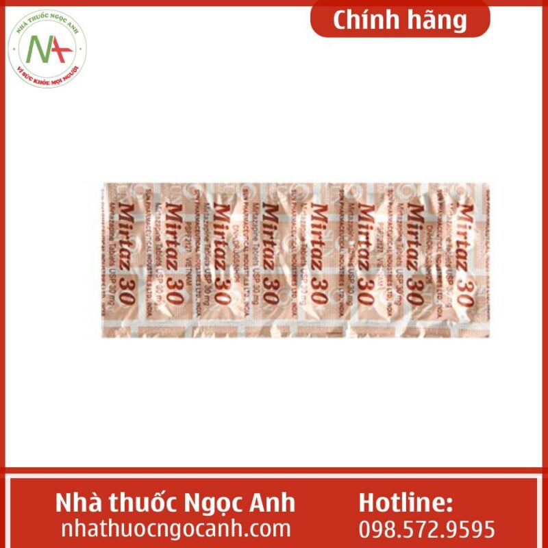 Thuốc Mirtaz 30 mg là thuốc gì, tác dụng gì, giá bao nhiêu, mua ở đâu