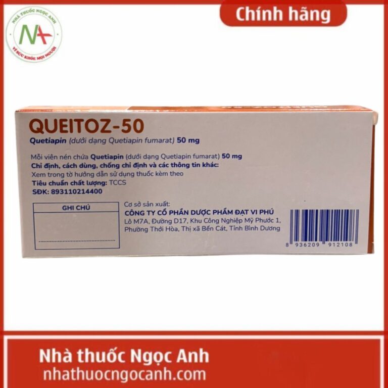 Thuốc Queitoz 50 là thuốc gì, tác dụng phụ, giá bao nhiêu, mua ở đâu?