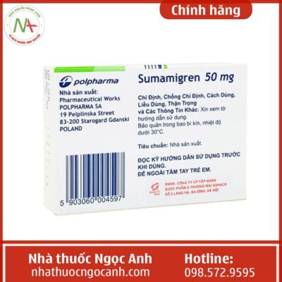 [CHÍNH HÃNG] Thuốc Sumamigren 50mg: Công dụng, liều dùng, giá bán