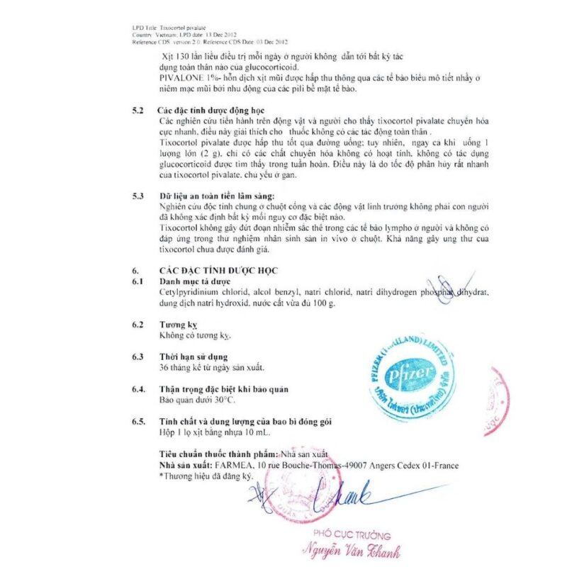 [Chính hãng] Thuốc xịt mũi Pivalone 1% công dụng, lưu ý.