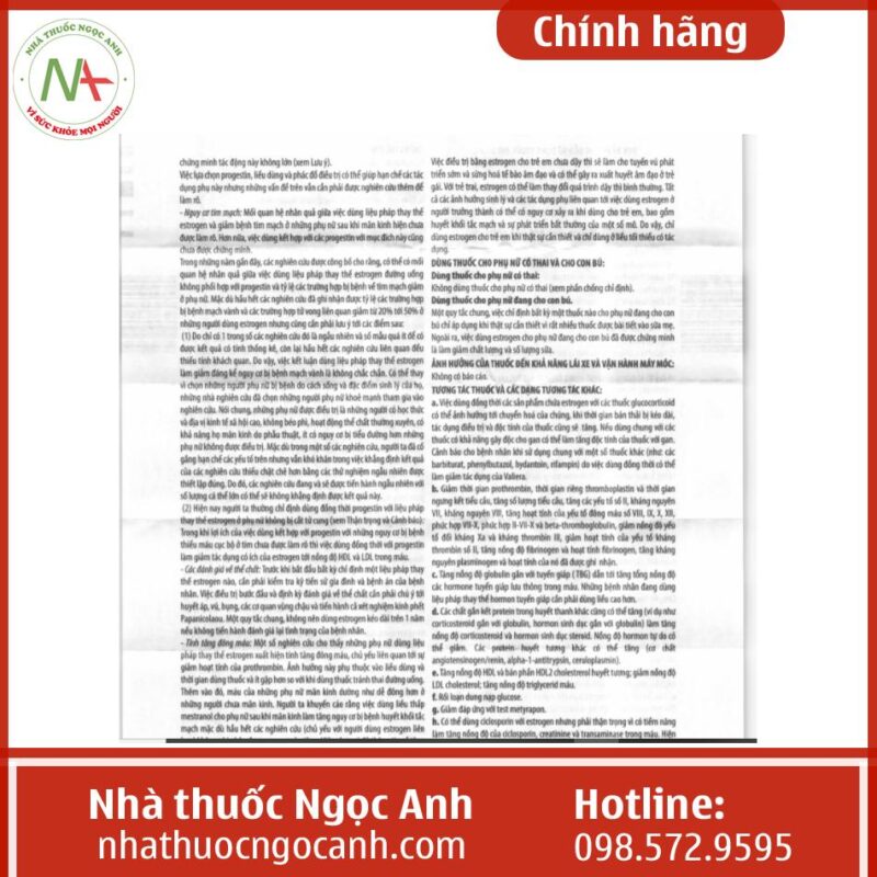 [CHÍNH HÃNG] Thuốc Valiera 2mg: Công dụng, liều dùng, giá bán