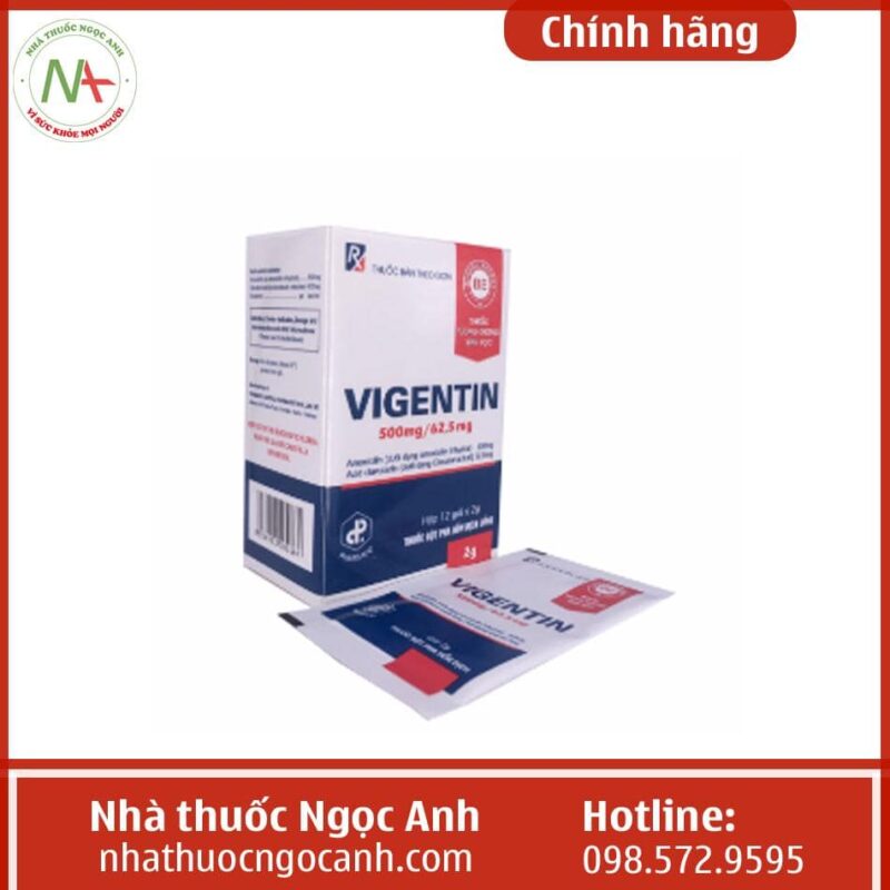 [CHÍNH HÃNG] Thuốc Vigentin 500mg/62.5mg: Công dùng, lưu ý khi dùng