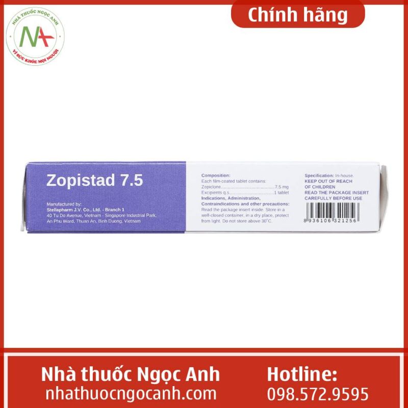 Thuốc Zopistad 7.5 có gây nghiện không, giá bao nhiêu, mua ở đâu