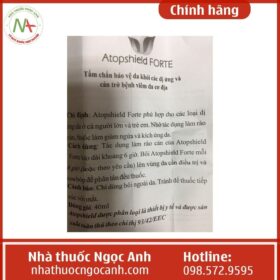 Thuốc bôi da Atopshield Forte thành phần, giá bao nhiêu, mua ở đâu