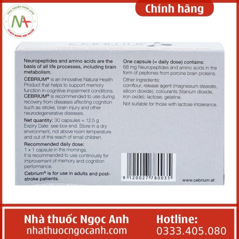 Thuốc Cebrium Ever Pharma là thuốc gì, giá bao nhiêu, mua ở đâu