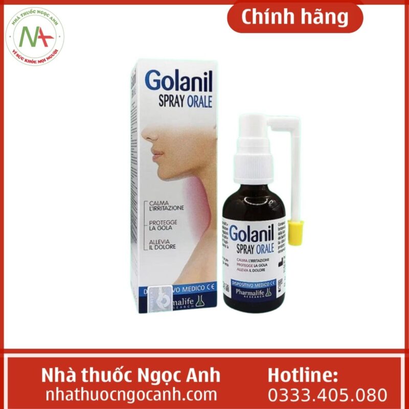 Thuốc Golanil Spray Orale 30ml chỉ định, giá bao nhiêu, mua ở đâu