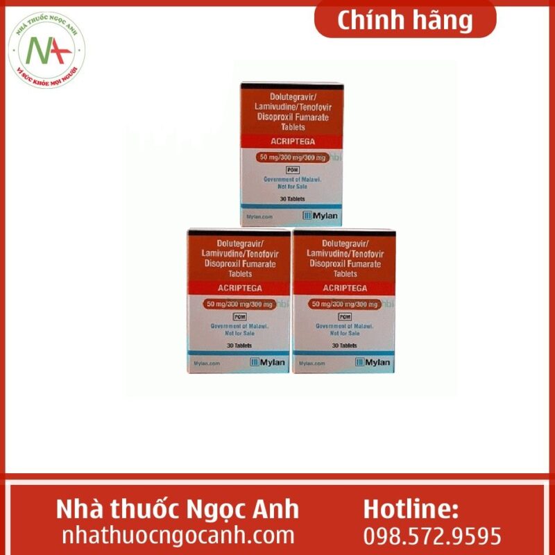 Thuốc Acriptega 50mg/300mg/300mg là thuốc gì, giá bao nhiêu, mua ở đâu