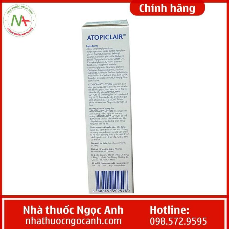 Thuốc Atopiclair Lotion 120ml là thuốc gì, giá bao nhiêu, mua ở đâu
