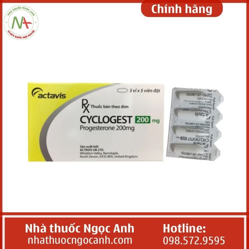 [ CHÍNH HÃNG ] Thuốc Cyclogest 200mg công dụng, liều dùng, giá bán