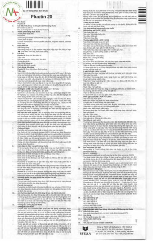[CHÍNH HÃNG] Thuốc Fluotin 20mg: Công dụng, Liều dùng & Lưu ý