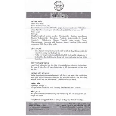 Kidlac là thuốc gì, có tác dụng gì? Giá bao nhiêu? Mua ở đâu?