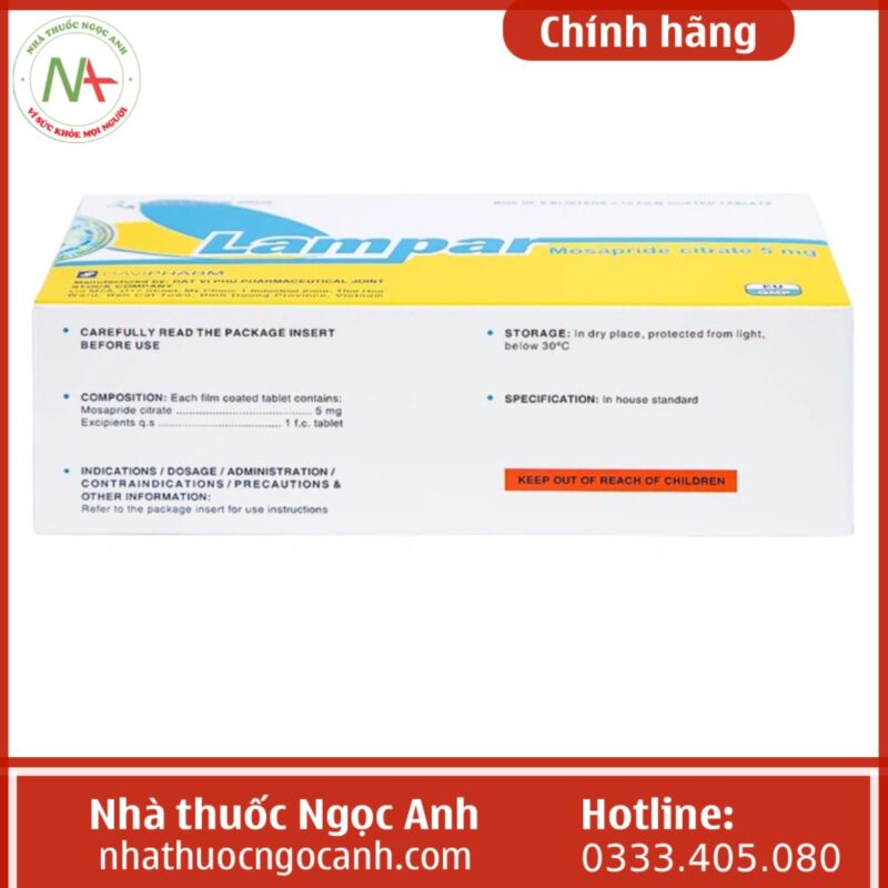 Thuốc Lampar 5mg là thuốc gì, tác dụng gì, giá bao nhiêu, mua ở đâu