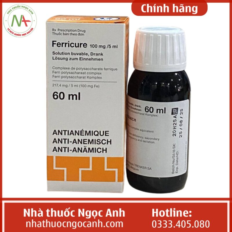 Thuốc Ferricure 100mg/5ml uống khi nào, giá bao nhiêu, mua ở đâu